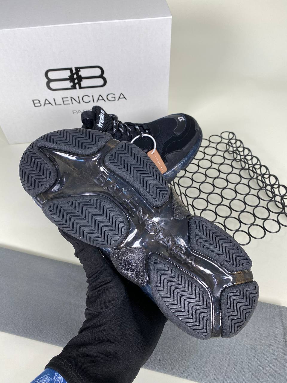 balenciaga ayakkabi sneaker triple s siyah seffaf ithal