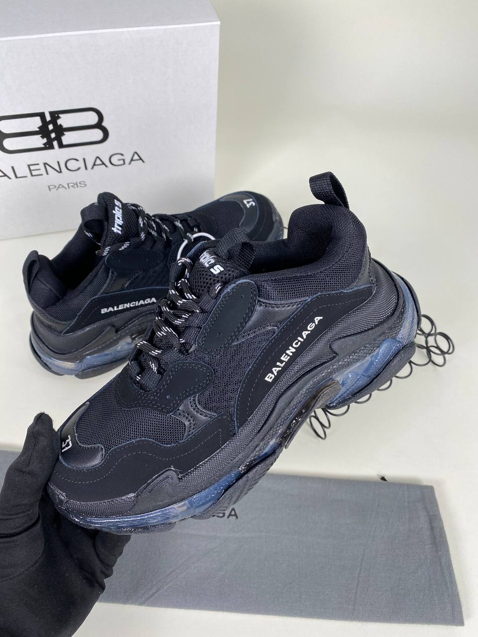 balenciaga ayakkabi sneaker triple s siyah seffaf ithal