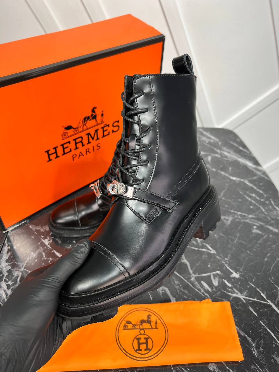 hermes ayakkabi bot siyah yeni sezon