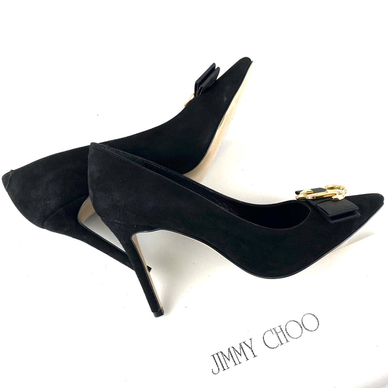 jimmy choo ayakkabi stiletto ari 100 siyah suet topuk 10cm - canta ayakkabi