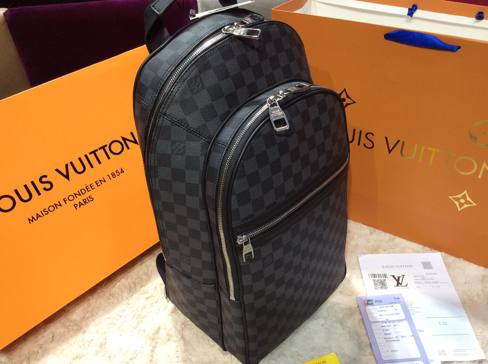 louis vuitton canta sirt cantasi damier unisex 42x28x12 - Çanta Nişantaşı