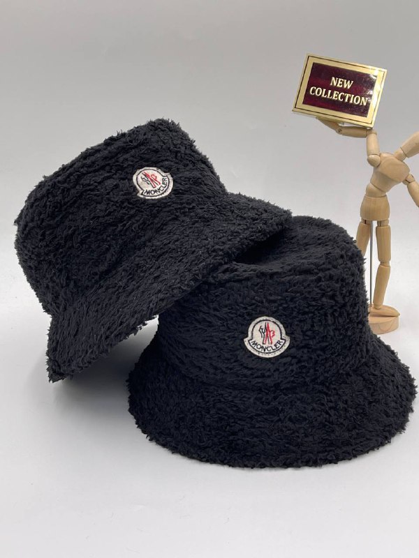 moncler sapka siyah bucket pelus yumusak dokulu