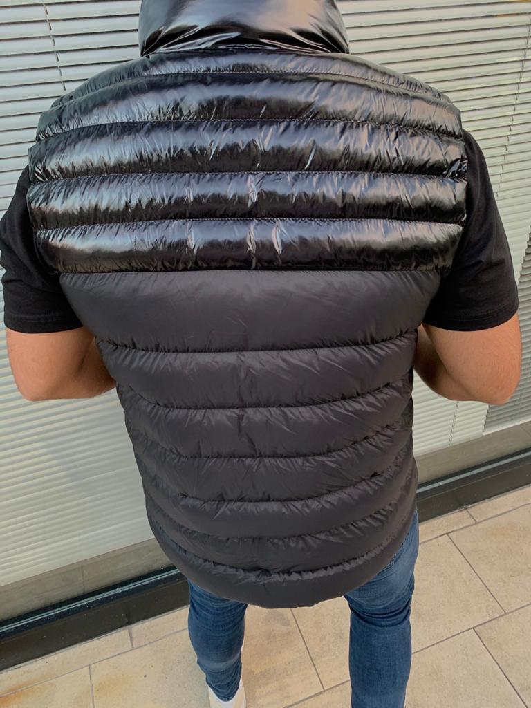 moncler yelek erkek 2021 siyah parlak mat
