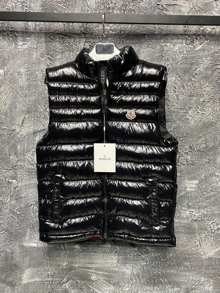 moncler yelek erkek 2021 siyah parlak