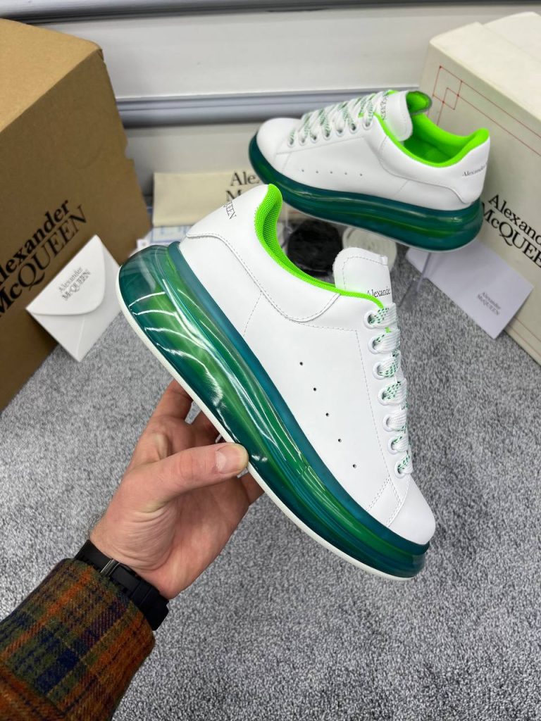 alexander mcqueen ayakkabi sneakers erkek beyaz yesil seffaf taban